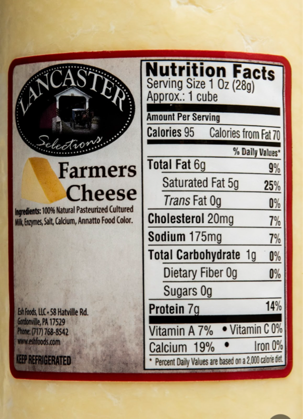Farmers Cheese | Beiler's Dairy